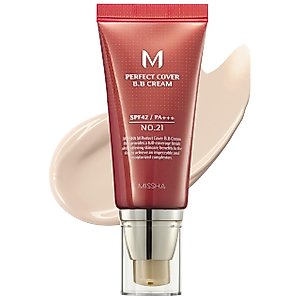 MISSHA M Perfect BB Cream No.21 Light Beige for Bright Skin SPF 42 PA +++ 1.69 Fl Oz - Tinted Moisturizer for face with SPF