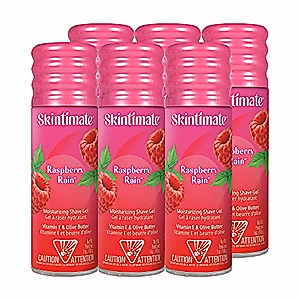 Skintimate Raspberry Rain Shave Gel for Women, 6 Pack | Skintimate Shaving Cream for Women, Womens Shaving Cream, Shave Cream, Shaving Foam, Womens Shave Gel, Pack of 6, 7oz each