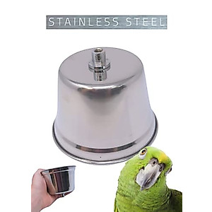 Bonka Bird Toys 800128 Parrot Stainless Steel Water 16oz Cup Cage Seed Feed Bowl