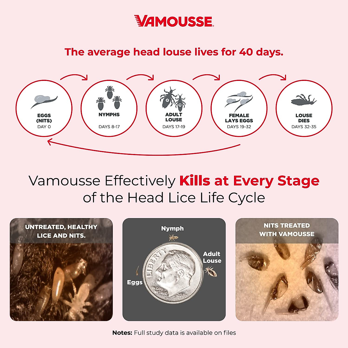 Vamousse Lice Treatment Mousse (6 fl oz), Clinically Proven to Kill Super Lice & Eggs, Easy to Apply & Rinse, Pesticide-Free & Non-Toxic, Includes Reusable Steel Comb