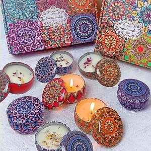 HYCSC Scented Candles Gift Set, 4 Pack Aromatherapy Candle for Home, Lavender Candle Birthday Gifts for Women, Long Lasting Soy Wax, Mom Bath Spa Meditation Christmas Gifts Candles (4PCS)