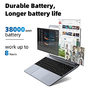 SGIN Laptop 15.6 Inch 12GB DDR4 512GB SSD, Windows 11 Laptops with Intel Celeron N5095, FHD 1920x1080, Dual Band WiFi, 2xUSB 3.0, Up to 2.9Ghz, Bluetooth 4.2, Supports 512GB TF Card Expansion, Gray