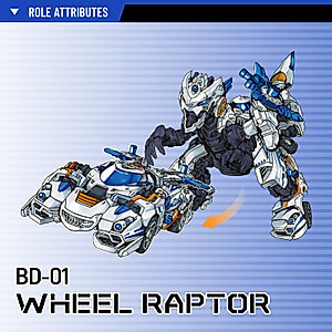 52TOYS BEASTDRIVE Wheel Raptor Deformation Toys Action Figure, Converting Toys in Vehicle and Beast, Perfect Birthday Party Gift for Teens and Adults