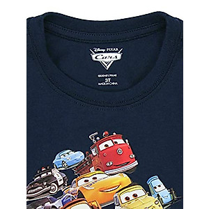 Disney Cars Lightning McQueen Toddler Long Sleeve T-Shirt Tee (3T, Navy)