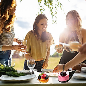 craftshou 400 Pcs 4 Inch Tear Drop Mini Appetizer Plates and Forks,Reusable Party Serving Mini Trays Small Catering Dessert Tasting Spoon Plate Plastic Dish Bowls for Sushi,Dipping Sauces,Ice Cream