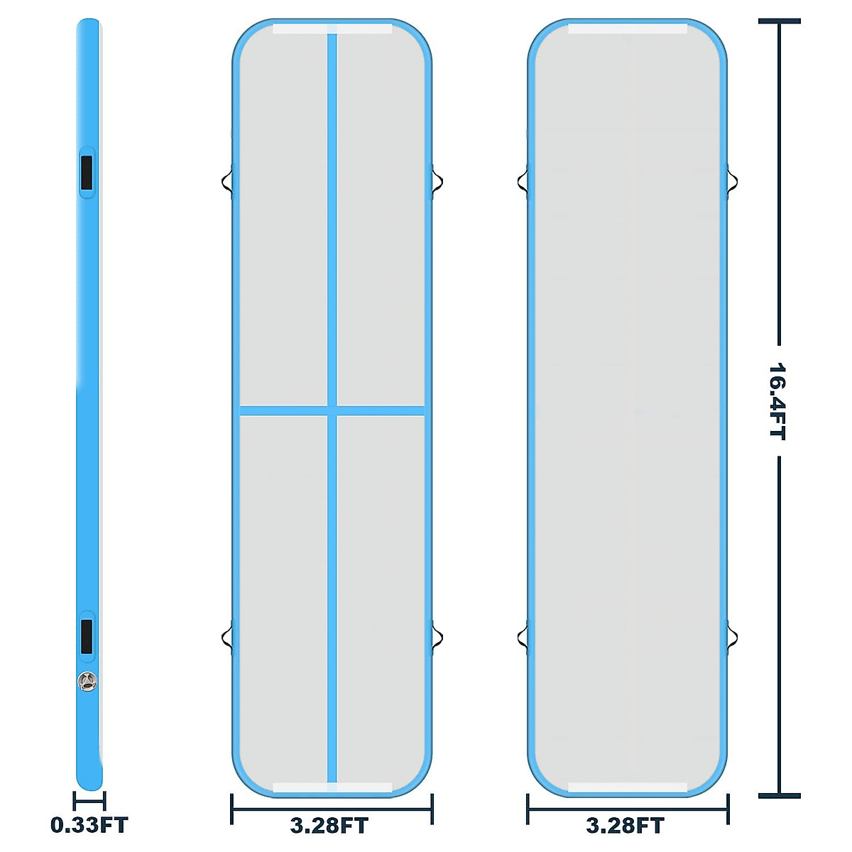 Mecalm Air Gymnastics Tumbling Mat 16FT Gymnastics Air Mat 4 inchs Thickness Gymnastics Mats for Tumbling with Electric Air Pump for Home/Gym/Yoga/Training/Cheerleading/Outdoor/Beach/Park