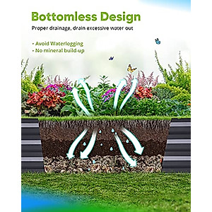 Quictent Galvanized Raised Garden Bed 6x3x1ft Thickened Metal Planter Box Hold 18cft Soil for Vegetables Corner Protector Bottomless Flowers Herbs Backyard Patio Tomato Cage Weed Barrier Included