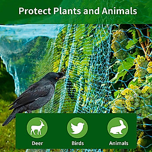 Gsinodrs Bird Netting for Garden 13ft x 33ft Garden Netting Pest Barrier Protect Fruit Plant Trees Vegetables Against Birds, Deers, Squirrels, Cicadas - Woven Mesh Cover with 100pcs Cable Ties (Green)