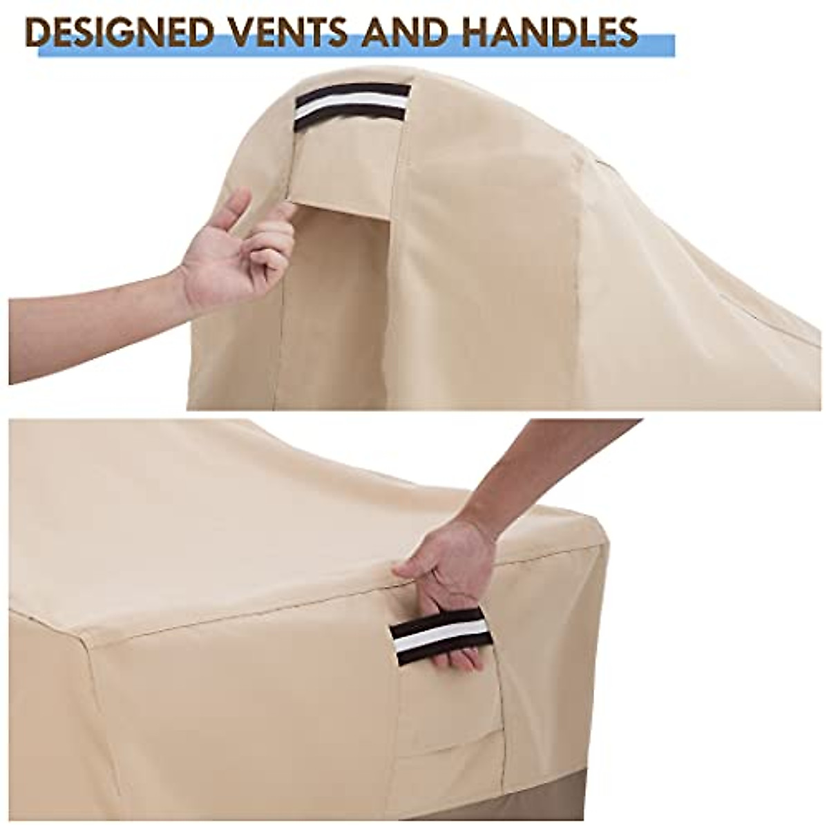 YEFU Patio Chair Cover–Adirondack, Thickened 600D, New Knitting Process, Waterproof Clearance, Outdoor Patio Furniture Covers, Not Easy to Crack/Tear, for Lawn, Deck, Outdoor Seating