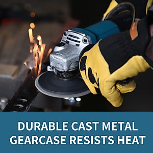 Angle Grinder Grinder Tool, Variable Speed Angle Grinder 4 1/2 Cut off Tool, Metal Cutter Grinder Tool with Grinding and Buffer Polishing Capabilities, 7.5Amp, Non-Slip Handle, and Auxiliary Handle
