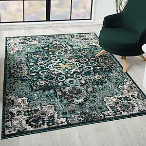 LUXE WEAVERS Moroccan Medallion Green 8x10 Area Rug