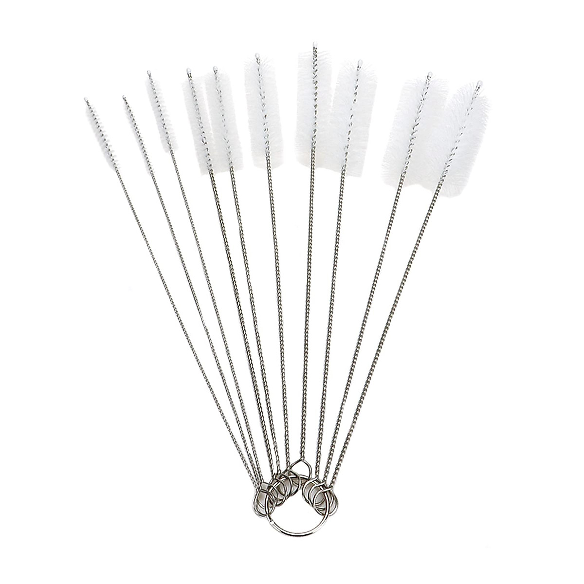 Dahszhi 20Pcs 10 Sizes Humidifier Brush Cleaner Bottle Brush Small Diameter Drinking Straw Cleaning Brush,Black and White