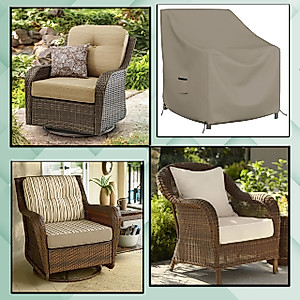 Covers & all Outdoor Chair Cover, 12 Oz Waterproof UV & Weather Resistant Patio Furniture Sofa Cover for Outdoor Outside Seating Lawn Garden, with Air Vents & Drawstrings (31"L x 35"W x 38"H, Beige)