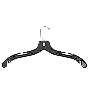 NAHANCO 2405 Plastic Dress Hanger, Jumbo Weight, 17", Black (Pack of 100)