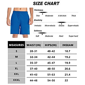 Selovzz Men's Gym Shorts Sports Quick Dry Lightwight Workout Athletic Running or Casual Training Short with Zipper Pockets (Sky Blue, US 2XL)