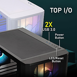 BitFenix Nova Mesh SE 4ARGB High Airflow PC Gaming Case Premium White-GPU Support 357mm- AIO Support 360mm-6+6 Controller (LED/PWM System) Aura SYNC/Mystic Light/RGB Fusion 2.0/Polychrome SYNC