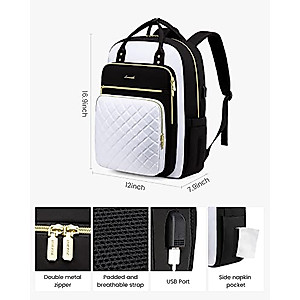 LOVEVOOK Laptop Backpack for Women, Fashion Travel Work Commuter Backpack Purse with USB Port, Lightweight Casual Daypacks, Nurse Teacher Computer Bag, College Bookbag, Fit 15.6" Laptop
