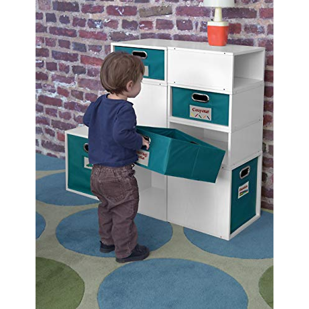 Niche Cubo Set of 2 Half-Size Foldable Fabric Storage Bins- Teal