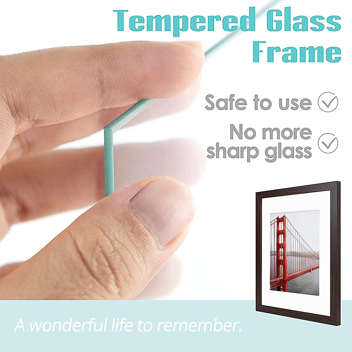 Frametory, 11x14 Picture Frame - Made to Display Pictures 8x10 with Mat or 11x14 Without Mat - Wide Molding - Pre-Installed Wall Mounting Hardware (Brown, 2 Pack)