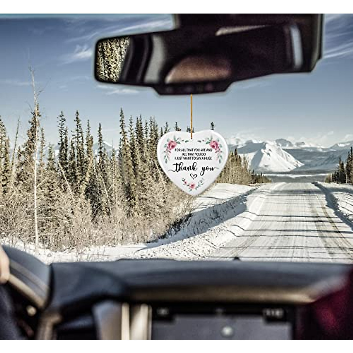 NTKIO Thank You for All That You Do Ceramic Ornament Keepsake Sign, Heart Hanging Plaque Appreciation Thank You Gifts for Mom, Teacher, Boss, Coworker, Friends, Coach