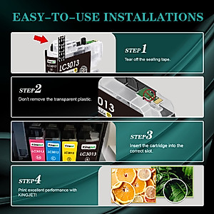 Kingjet LC3013 Compatible Ink Cartridge Replacement for Brother LC3013 Ink Cartridges Use with MFC-J491DW MFC-J497DW MFC-J690DW MFC-J895DW Printers (5 Black) - LC3013BK LC3011BK