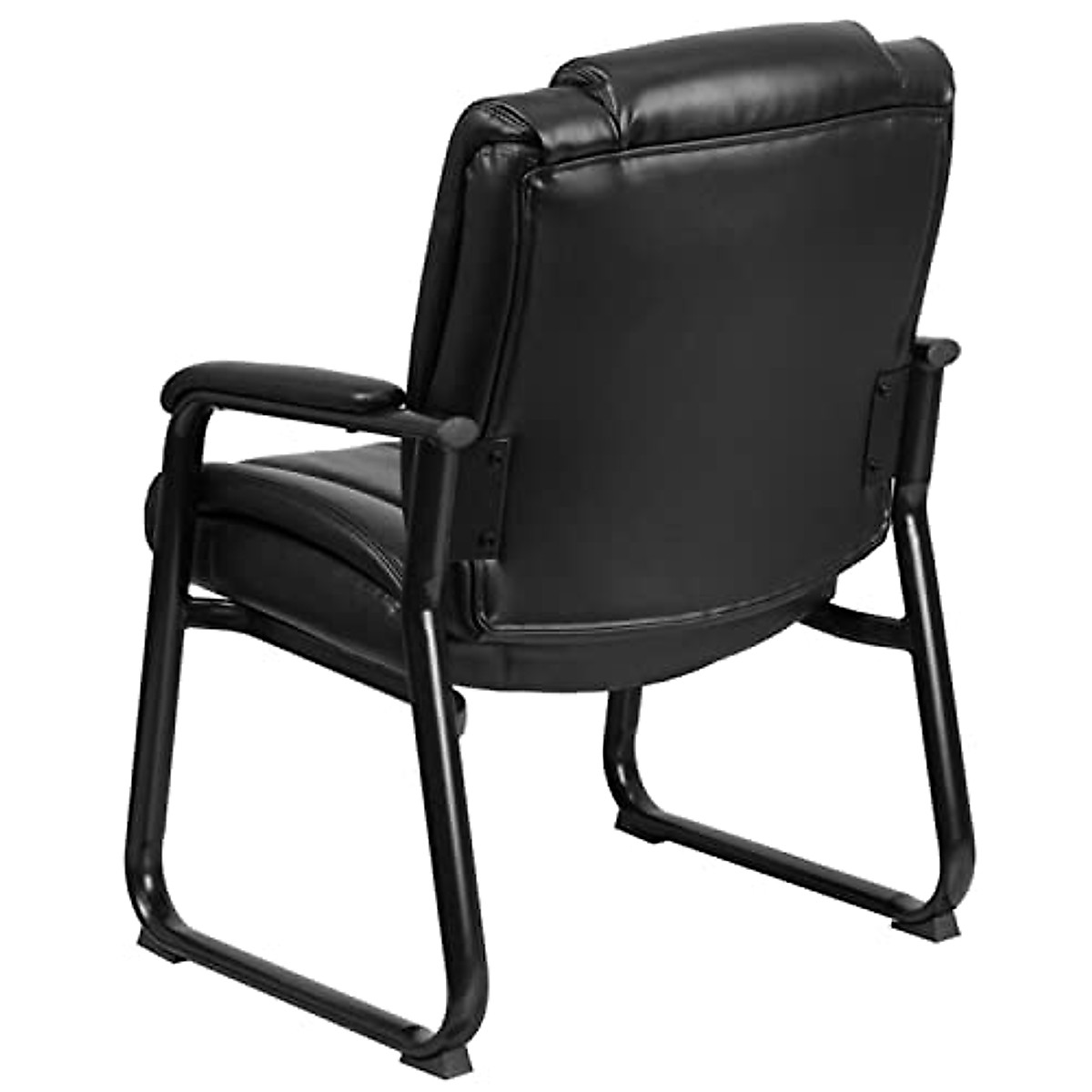 Flash Furniture Reception Chairs | Black LeatherSoft Side Chairs for Reception and Office