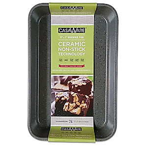 casaWare Toaster Oven Baking Pan 7 x 11-inch Ceramic Coated Non-Stick (Silver Granite)