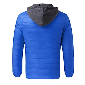 GIANTHONG Windbreaker Men Golf Jackets for Men Mens Jacket Grey Hoodie Cardigan Mens Jacket Mens Plush Lined Jacket Winter Hoodies for Men Blazer for Men Mens Parka Jacket(Royal Blue,XX-Large)