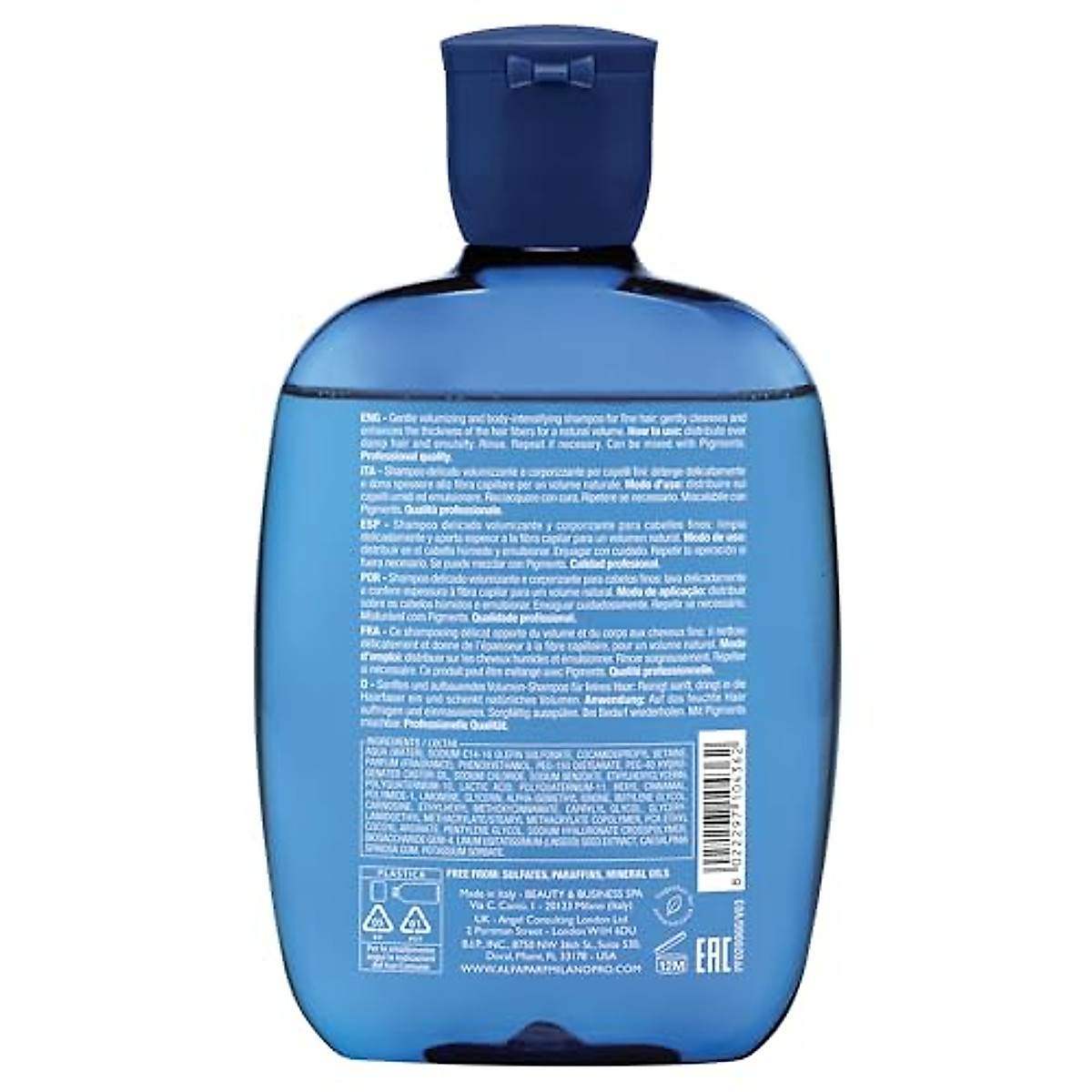 Alfaparf Milano Semi Di Lino Volume Shampoo For Fine Hair – Anti Frizz, Hair Thickening Shampoo to Add Volume & Body - Sulfate Free and Professional Salon Quality - Frizz Control Products (8.45 oz)