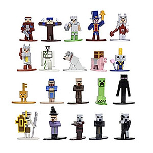 Jada Toys Minecraft Dungeons Nano Metalfigs 1.65" Die-cast Collectible Figures 20-Pack Wave 4, Toys for Kids and Adults Silver
