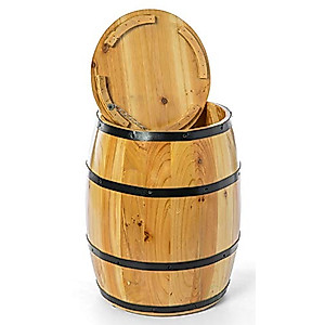 Vintiquewise Wine Barrel 4 Sectional Crate with Removable Head Lid, Brown