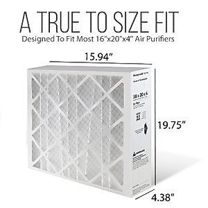 Honeywell 16x20x4 AC Furnace Air Filter Replacement - FC100A1003 HVAC Furnace Filters Merv 11 Filter Media, AC Filter with Homequip Disposal Bag, 2-Pack (Actual Size: 15.94 x 19.75 x 4.38 Inches)