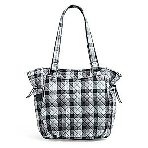 Vera Bradley Women's Cotton Glenna Satchel Purse, Kingbird Plaid, One Size