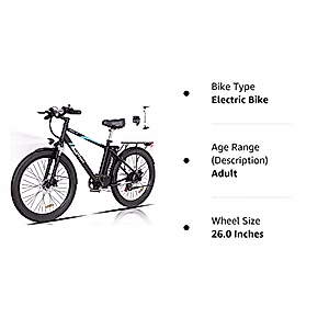 HITWAY Electric Bike for Adults, 750W/48V/14Ah Ebike with Removable Battery, 20MPH/35-75Miles Bicycle 26'×3.0 Fat Tire, Mountain E Men Women, Shimano 7-Speed Transmission, IP54, BLACK, (BK3M)