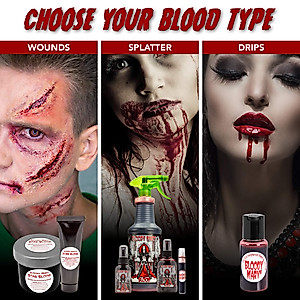 Bloody Mary Fake Blood Makeup Spray - 0.25oz - for Theater and Costume or Halloween Zombie, Vampire and Monster Dress Up