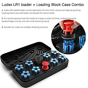 Ludex 5 Shot Revolver Speed Loader for .38 Special/.357 Magnum.Fits S&W 36,37,38,40,42,49,60,340,360/Charter Arms/Taurus 85,651,851/Rossi 68/Ruger SP101-Loader & Block