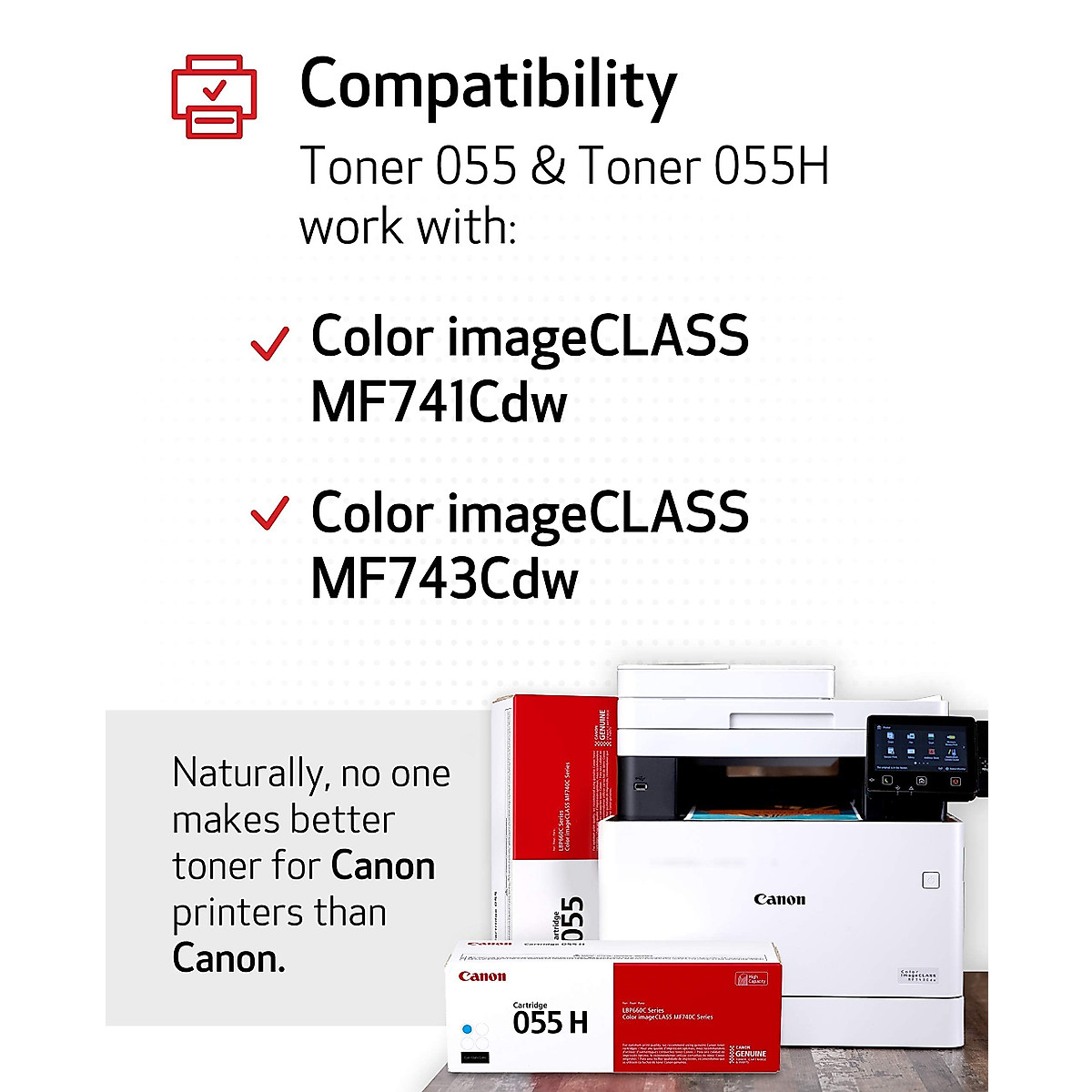 Canon imageCLASS Series Wireless Color All-in-One Laser Printer, Multifunction, Up to 28 ISO ppm, Mobile-Ready, Duplex Compatible with Alexa, Bundle JAWFOAL Printer Cable White
