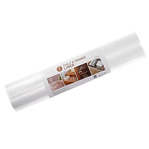 Hemoton 2 Rolls Cabinet Shelf Drawer Liner Non-Adhesive Waterproof Non-Slip EVA Mat Transparent 17.7” x 59”