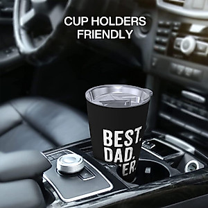 Birthday Gifts for Dad Coffee Tumbler with Straw, Father's Day Gifts for Dad from Son, 20oz Stainless Steel Insulated Tumbler Drinking Coffee Tea Cups Travel Mug Presents for Dad from Daughter