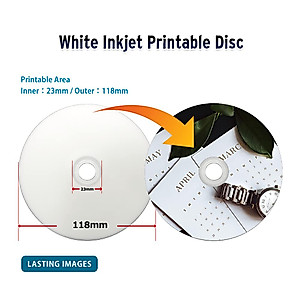 PlexDisc Water Resistant Glossy White Inkjet Printable BD-R 6x 25GB Blu-ray, 25 Disc Spindle