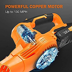 SnapFresh Leaf Blower -20V Cordless Leaf Blower with Battery & Charger, Electric Leaf Blower for Yard Cleaning, Lightweight Leaf Blower Battery Powered for Snow Blowing (Battery & Charger Included)