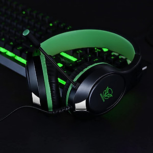 Masacegon Gaming Headset for PC,Gaming Headphone Compatible with Xboxone,PS4,Nintendo Switch,3.5mm Over-Ear Headphones with Noise Canceling Feature