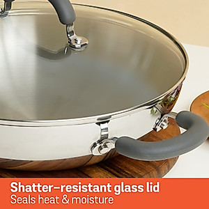 Meyer Trivantage Nickel Free Stainless Steel Triply Kadai | Steel Kadhai with Lid | Stainless Steel Cookware with Induction Base | Small Kadhai for deep Fry, 22cm, Silver