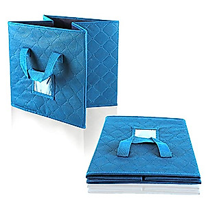 Cloth Storage Bins With Handles, LSNDEE Large Storage Box Organizer, Foldable Fabric Storage Cubes, Closet Organizers For Home And Office, 11.8 "X 11.8" X 11.8 ", 3 Pack