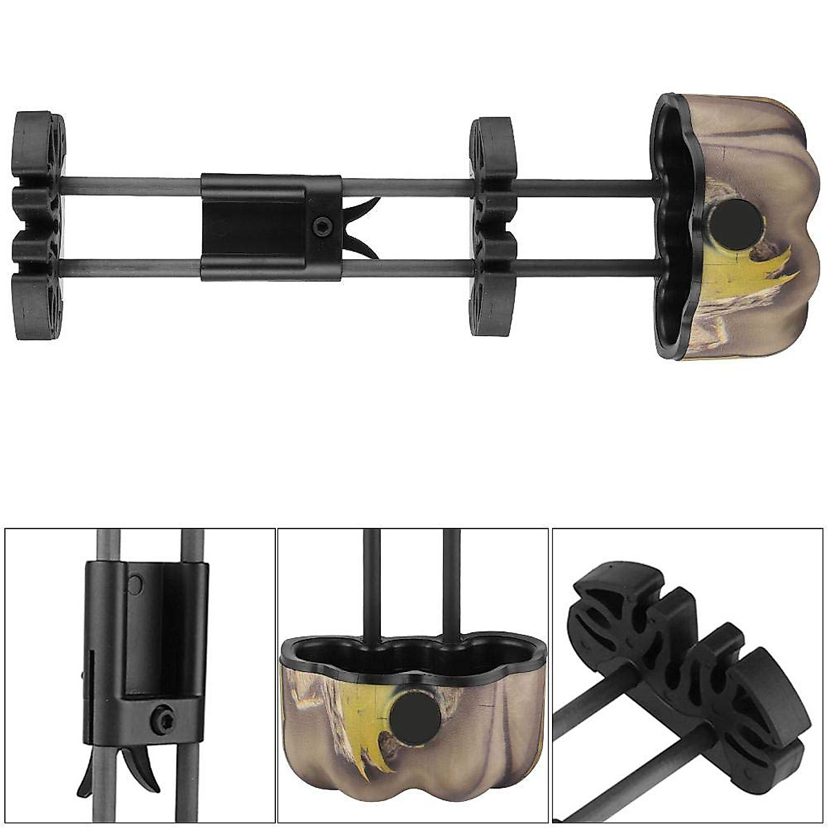 Zerone 5 Arrow Bow Quiver, Accessory Universal Archery for Bow Quiver,Quick Detach, Lightweight, Quiet Shooting for Compound Bow Hunting Shooting (Camo)