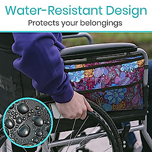 Vive Walker Bag - Accessories Wheelchair Basket Pouch (Water Resistant) - Seniors Caddy Accessory Attachment for Folding, Rolling Walkers - Carry Storage Carrier Tote - Lightweight, Universal Size
