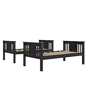 DHP Dorel Living Dylan Twin Wood Bed for Kids, Black Bunk
