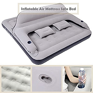 Tialoer King Size Inflatable Air Mattress Sofa Bed for Camping with Adjustable Back Sofa（No Air Pump）