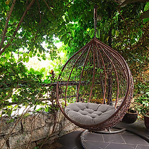 Tiita Patio Chair Cushions Round Seat Pillows Set of 2 Floor Pads 22" x 22" Throw Cushion for Indoor/Outdoor Furniture Sitting Living Room Garden, Grey