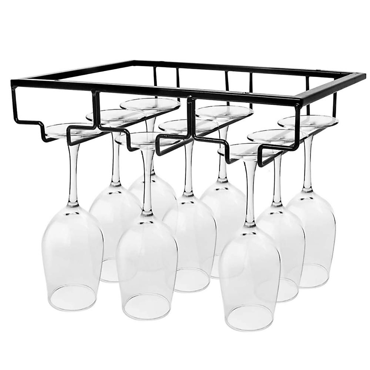 Wine Glass Rack, Under Cabinet Stemware Rack Wine Glass Holder Storage Hanger for Cabinet Kitchen Bar